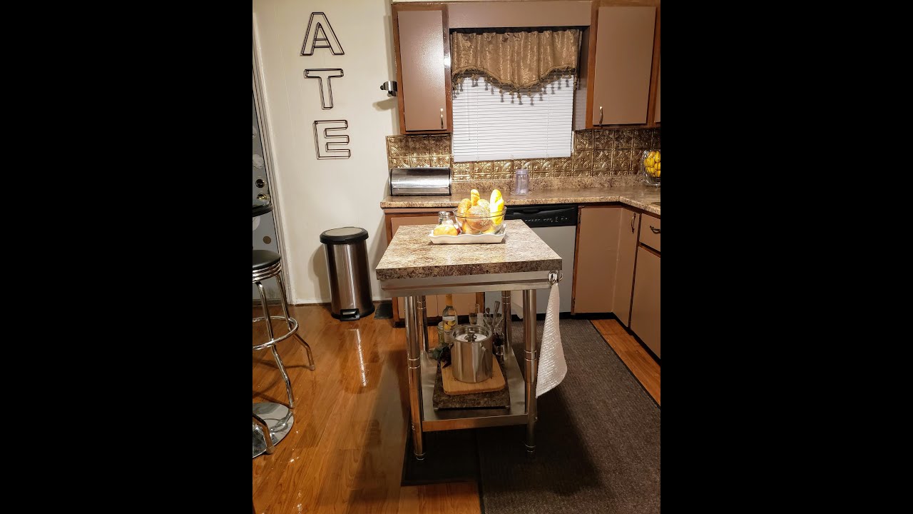 Husband DIY Kitchen Island For Wife|Updated Living Room Tour - YouTube