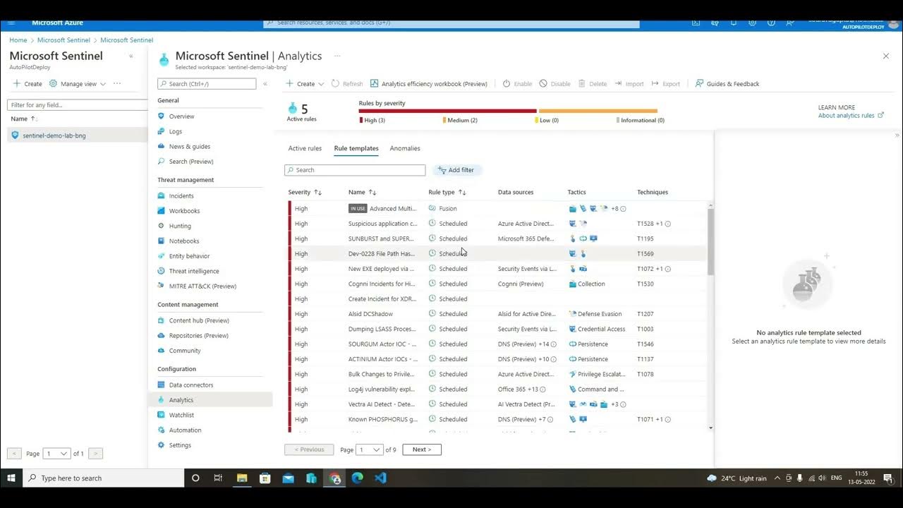 Microsoft Sentinel Hands-On Training Part 5 | How to create Analytics ...