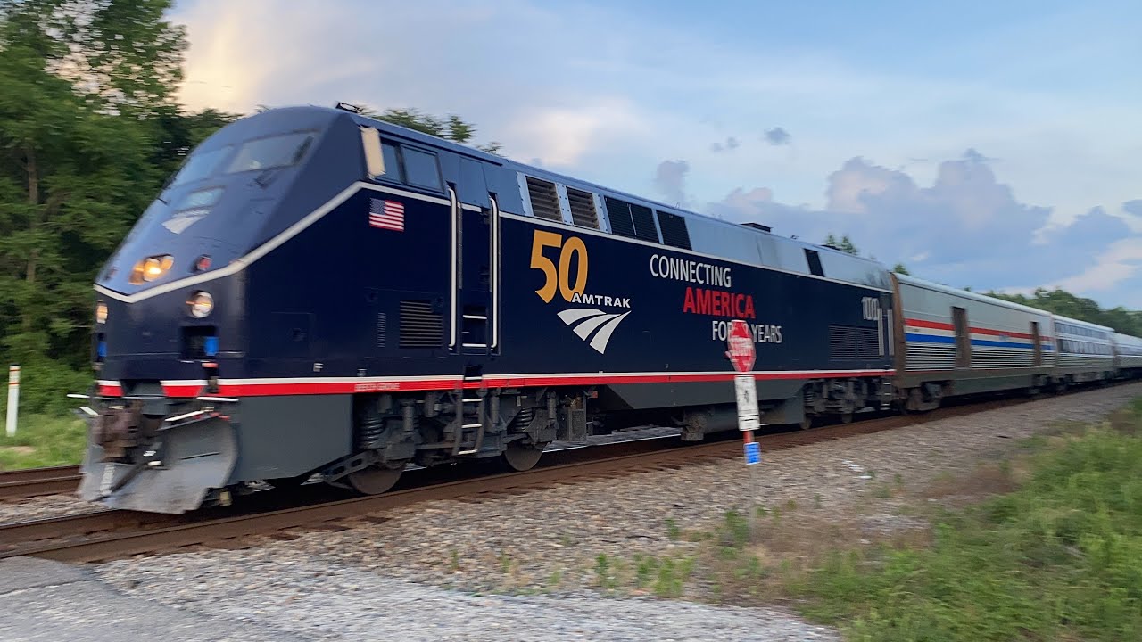Amtrak 66 with the midnight blue heritage unit at jones crossing in ...