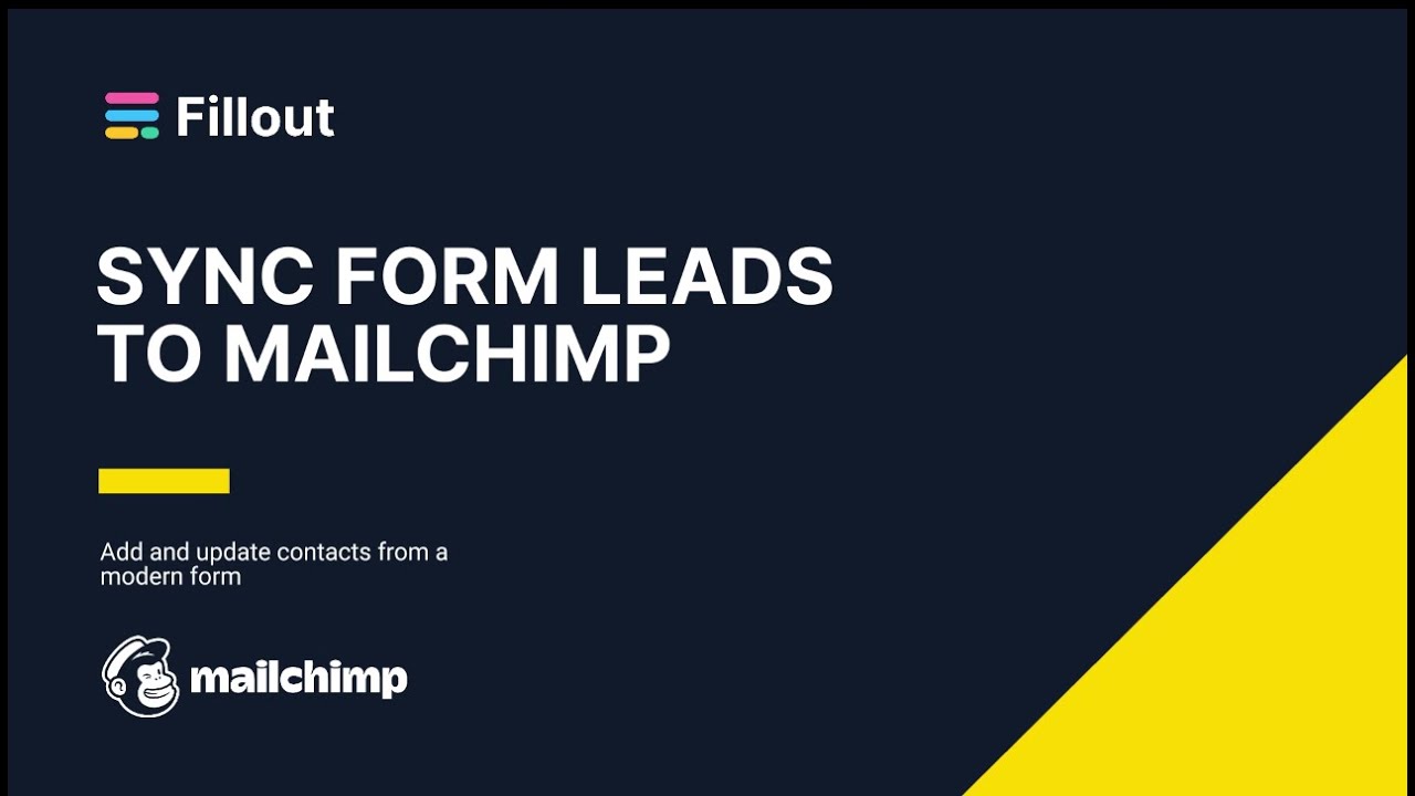 Create a Fillout form that syncs contacts to Mailchimp - YouTube
