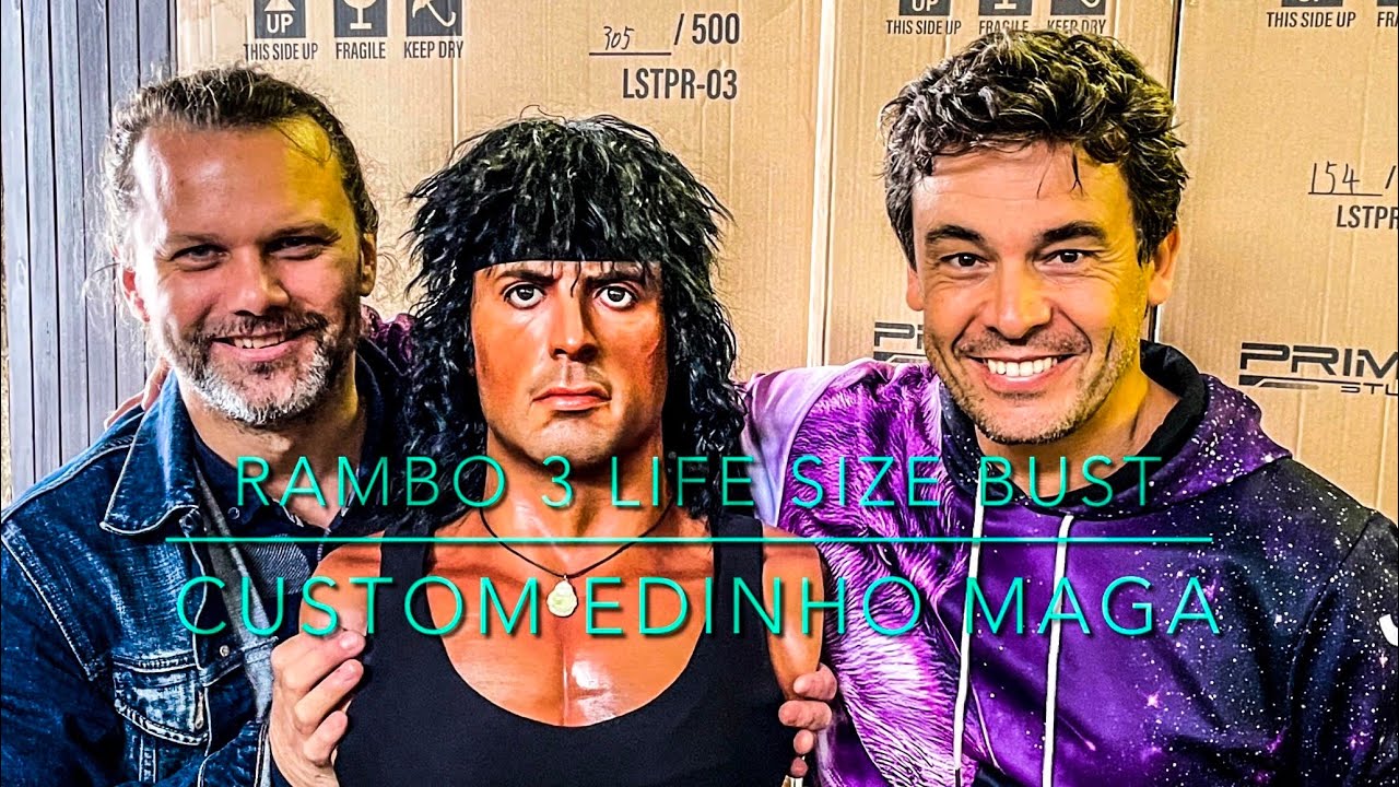 Rambo III Life Size Bust Custom Edinho Maga Unboxing - YouTube