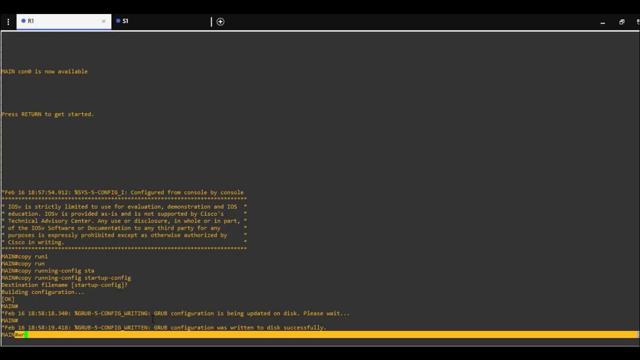 Setting a hostname and saving configuration on Cisco router and ...