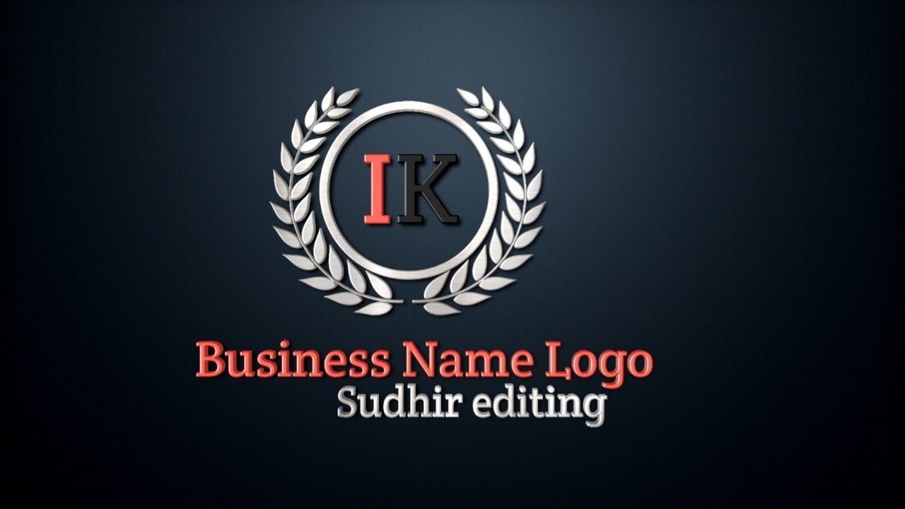 IK Business Name Logo Design || How To Make Professional Logo Design ...