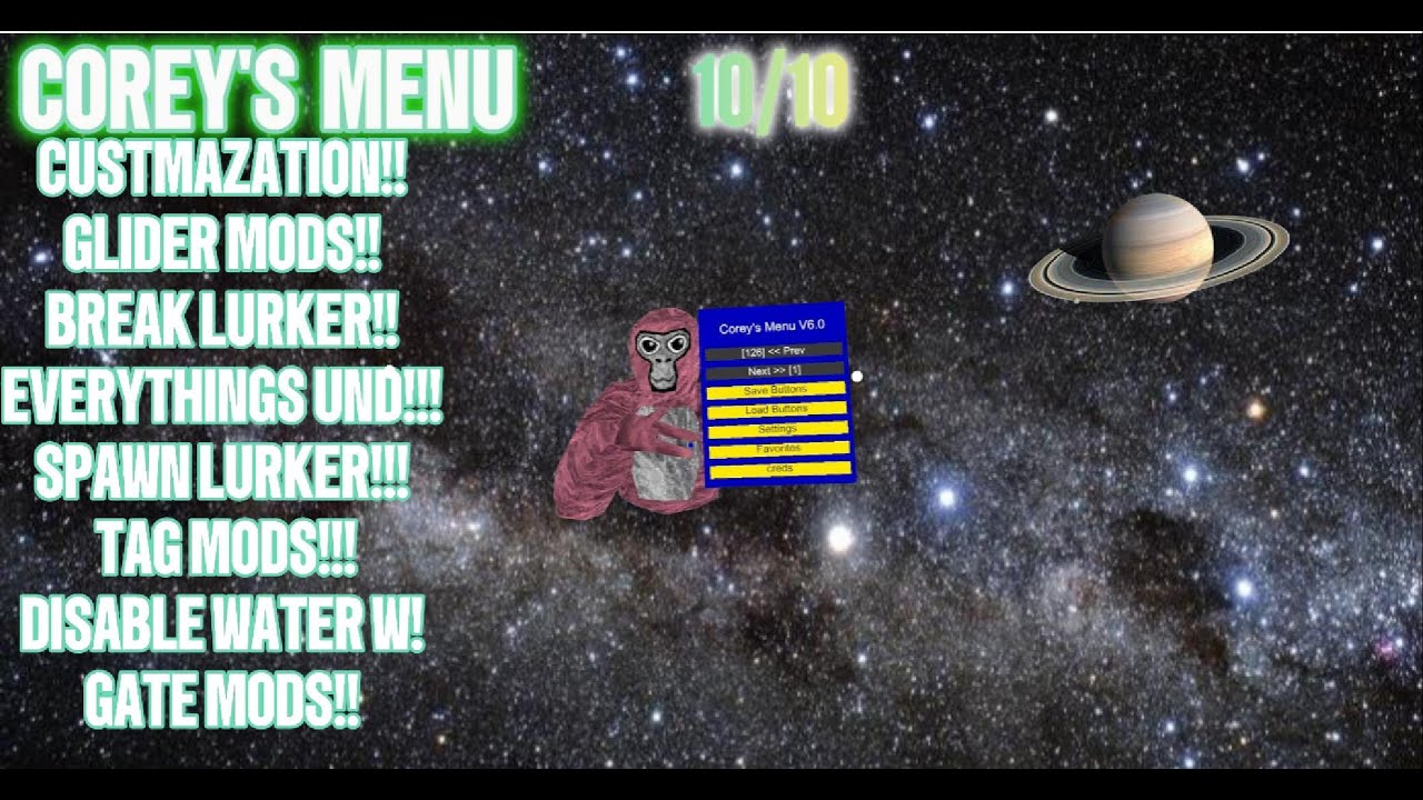 Corey's Menu V6 (Gorilla Tag Mods) - YouTube