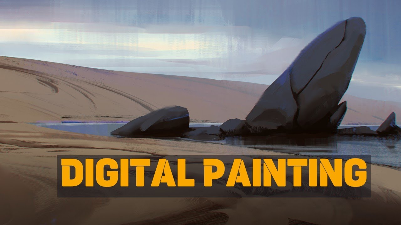 Dune and Rocks_Digital painting - YouTube