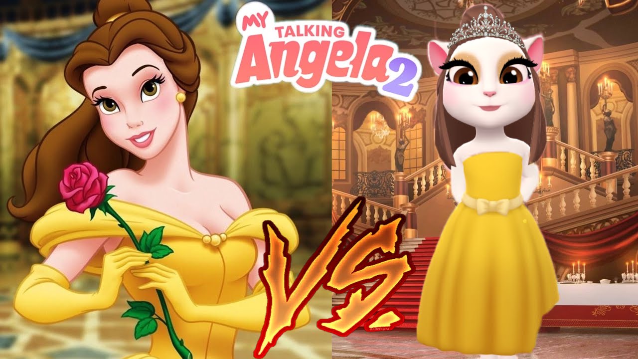 ️ PRINCESS 👸 BELLE | VS | MY TALKING ANGELA 💖 | COSPLAYS | GAMEPLAY 📱📱📱 ...