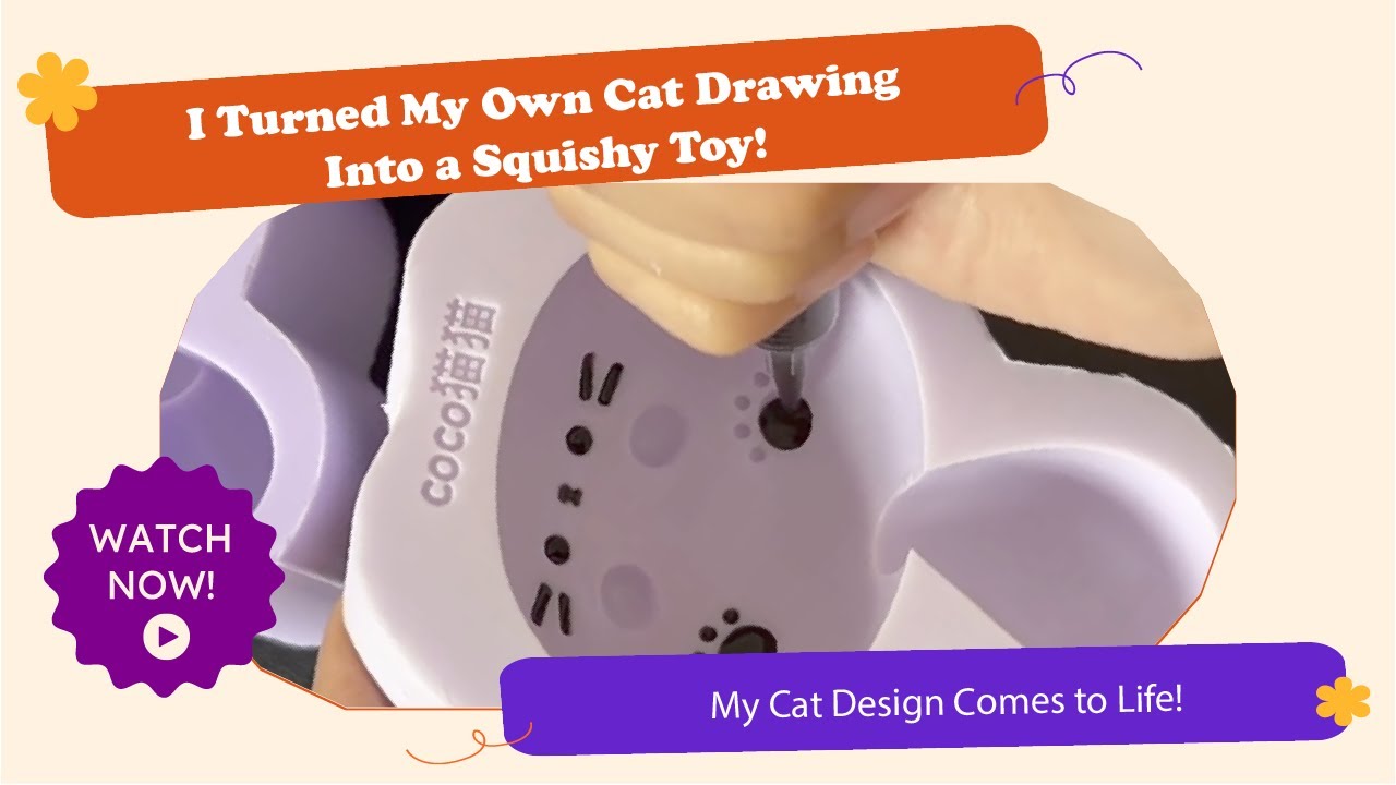 I Turned My Own Cat Drawing Into a Squishy Toy!From Sketch to Squish ...