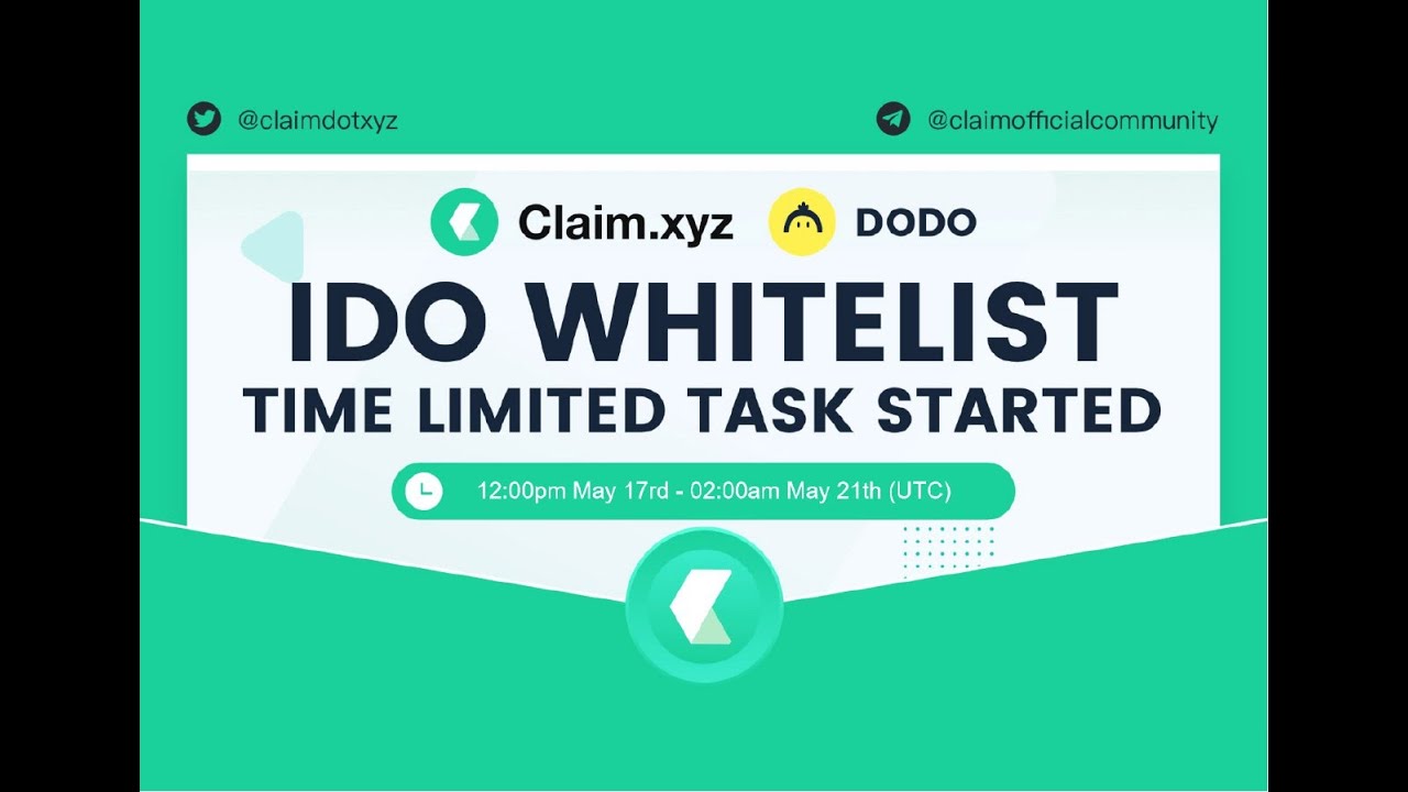 CLAIM TOKEN (BSC& ETH) IDO WHITELIST CONTEST ON DODO PLATFORM - YouTube