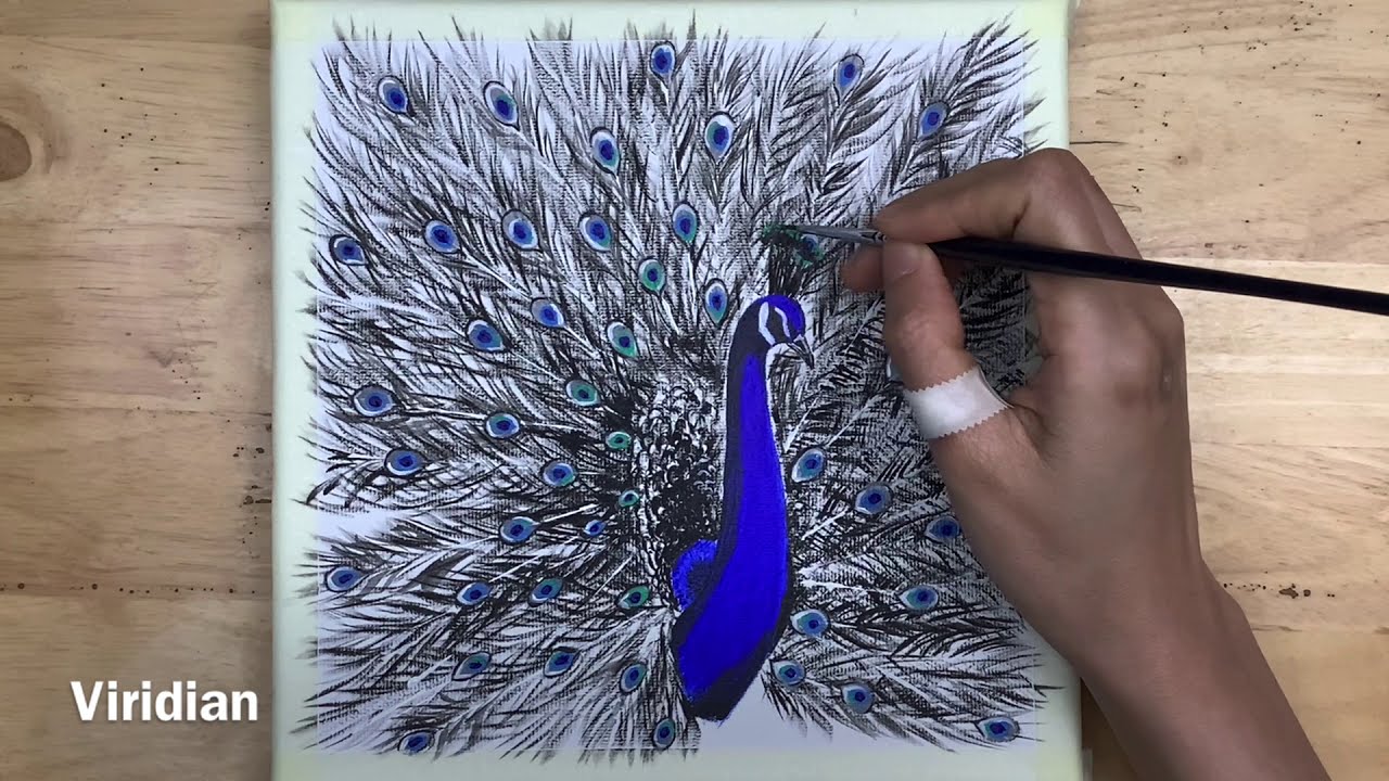 Daily challenge #175/ Peacock/ Acrylic painting Step by step - YouTube