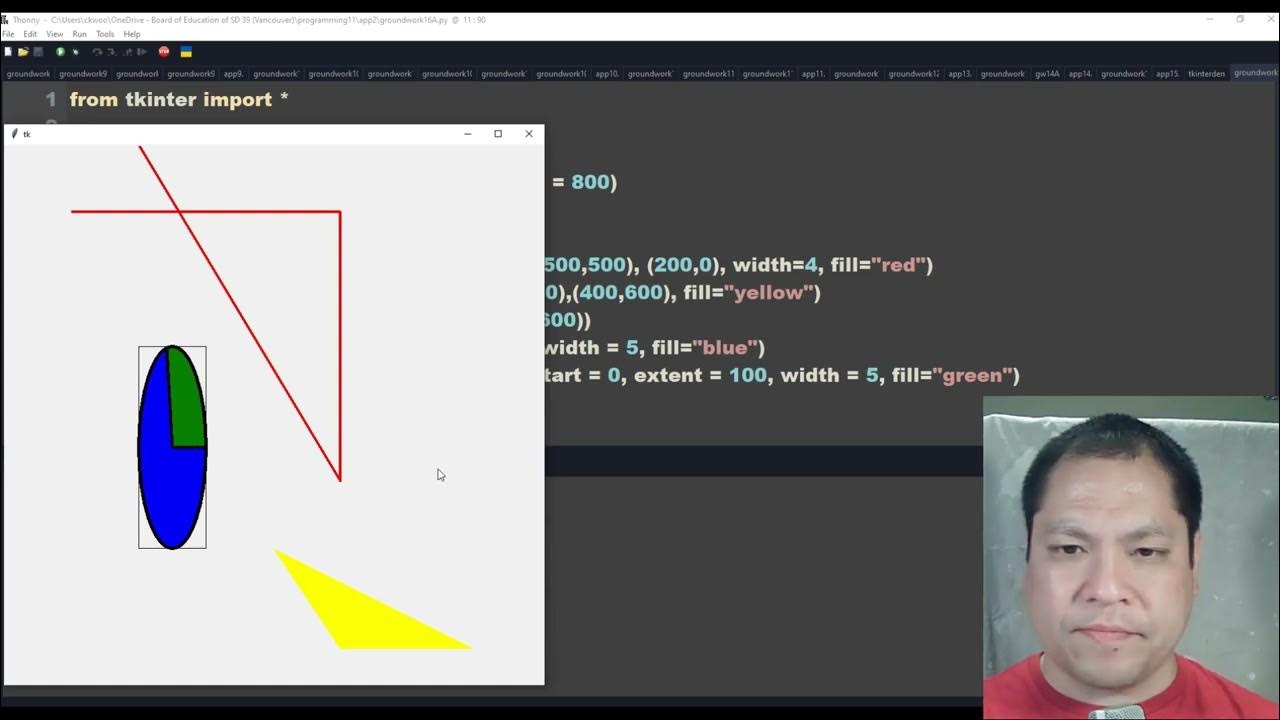 Python Level 1 - Groundwork 16A - tkinter Canvas - YouTube