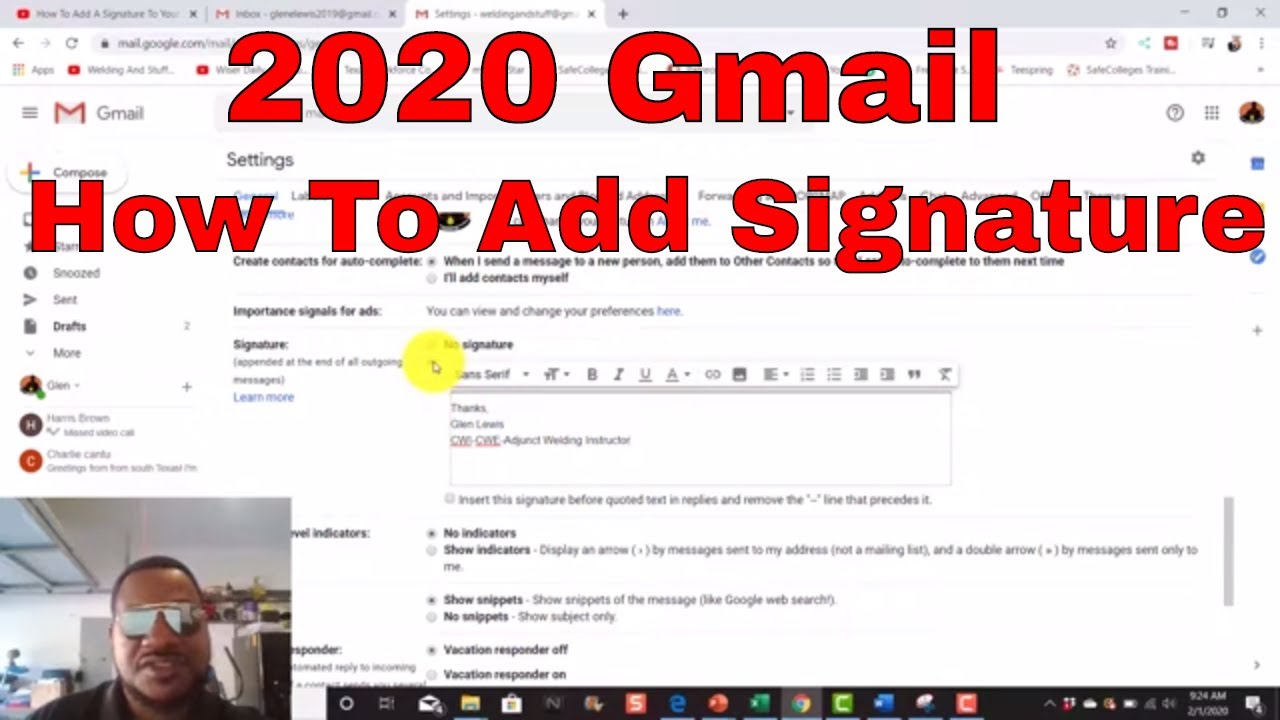 How To Add A Signature To Your Gmail Email Account - YouTube