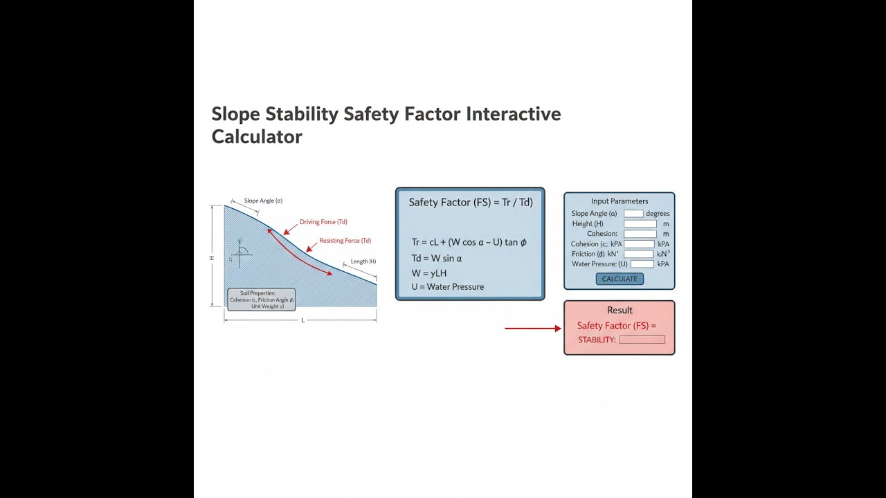Slope Stability Safety Factor Calculator - Instructions Video - YouTube