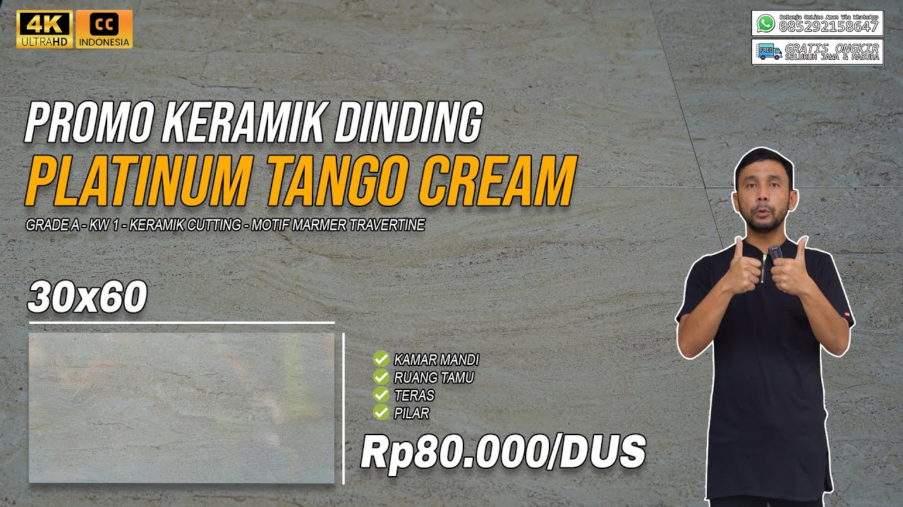 PROMO KERAMIK DINDING 30X60 MOTIF MARMER ALAMI TRAVERTIN, PLATINUM ...