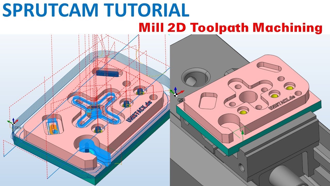 SprutCAM Tutorial #204 | SprutCAM Mill 2D Toolpath Basic Beginners - YouTube
