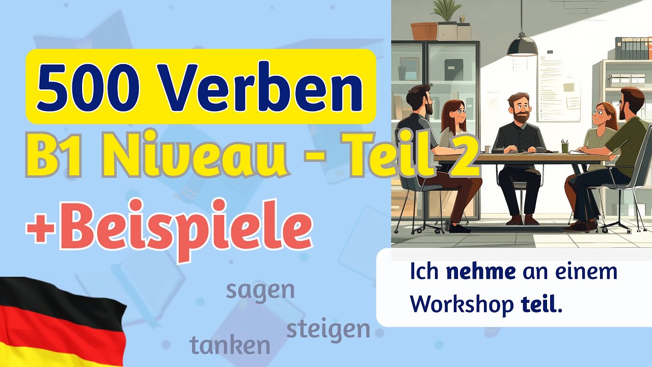 500 deutschen Verben B1 Niveau - Teil 2 German verbs - YouTube