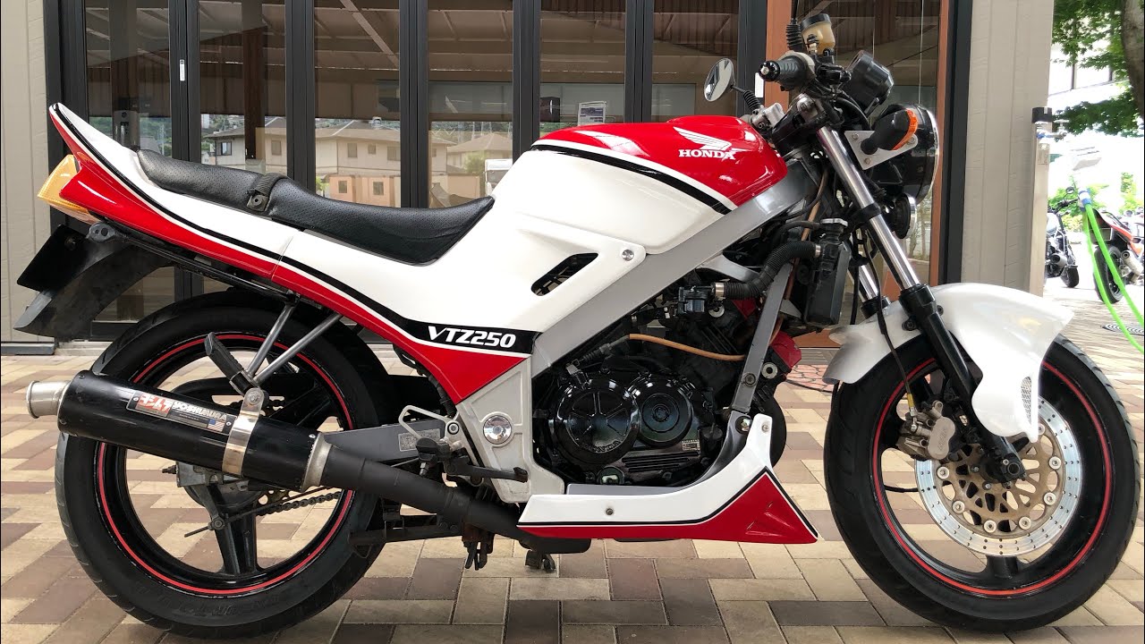 HONDA VTZ250 MC15 CBXカラー赤/白 社外カウル ヨシムラマフラー - YouTube