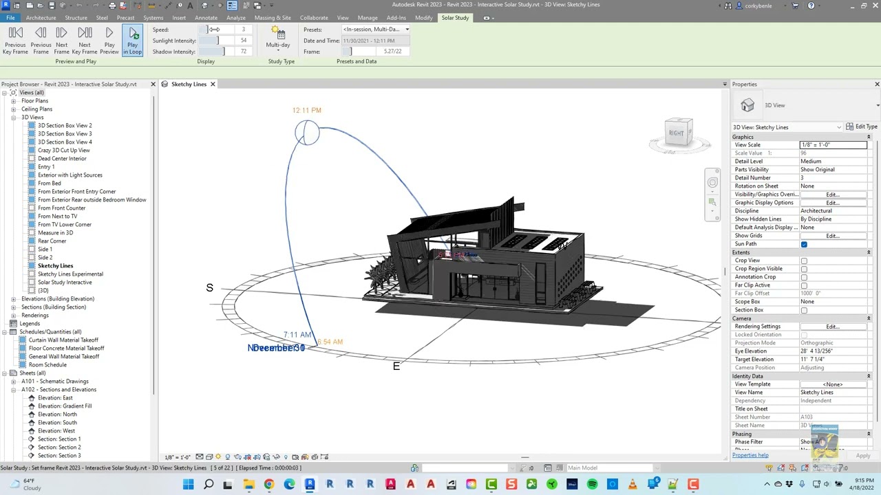 What's New in Revit 2023 - Interactive Solar Study - YouTube