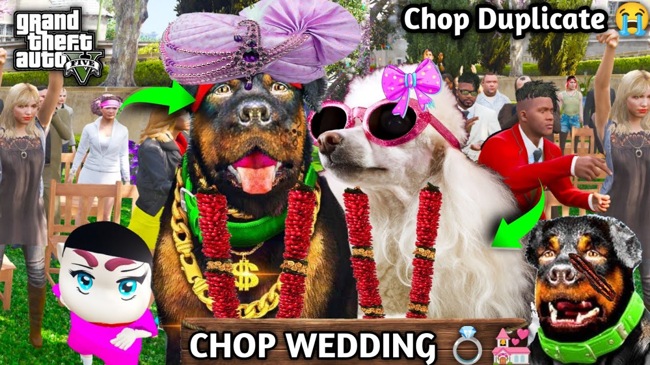 GTA 5: Chop's Wedding Celebration By Franklin's Family💒🌹Shinchan Saw ...