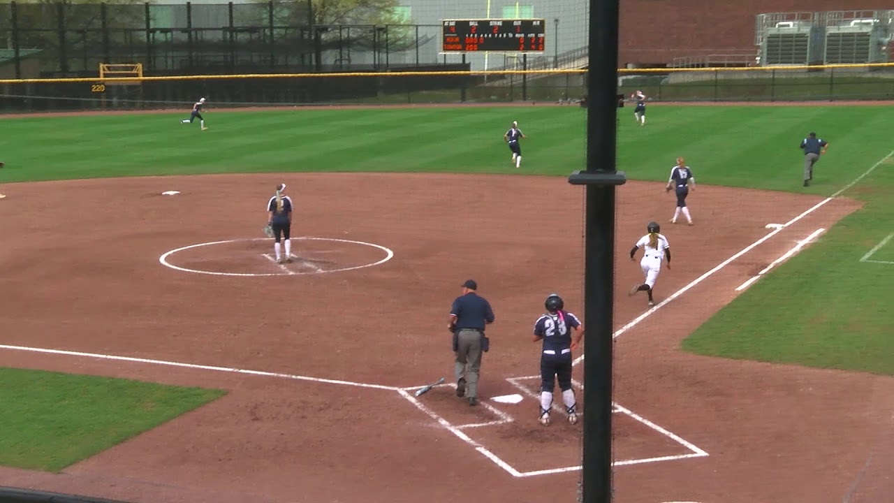 Towson Softball Splits Doubleheader against Villanova - YouTube