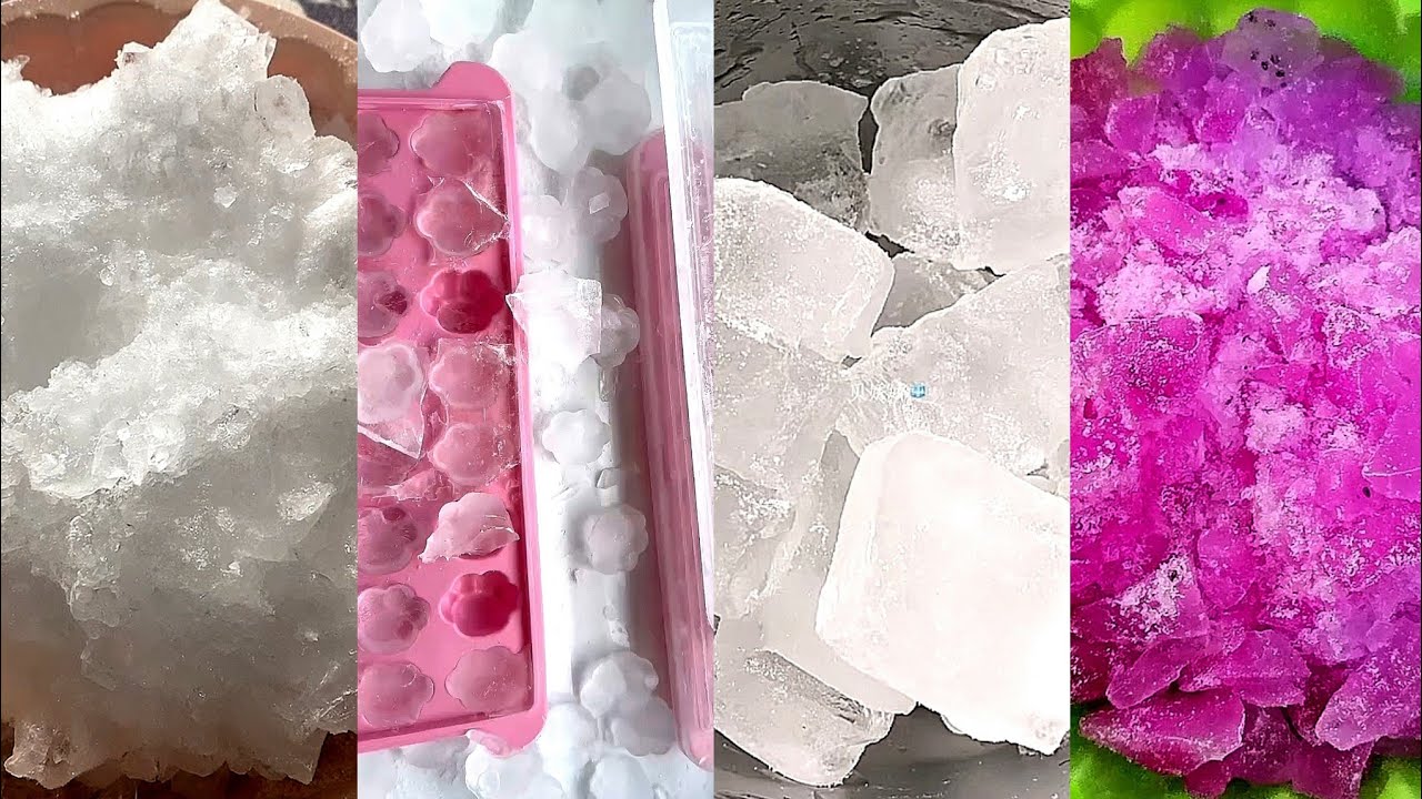 ASMR HARD ICE EATING / CRUSHED ICE / THIN ICE / CLEAR ICE / FREEZER ...