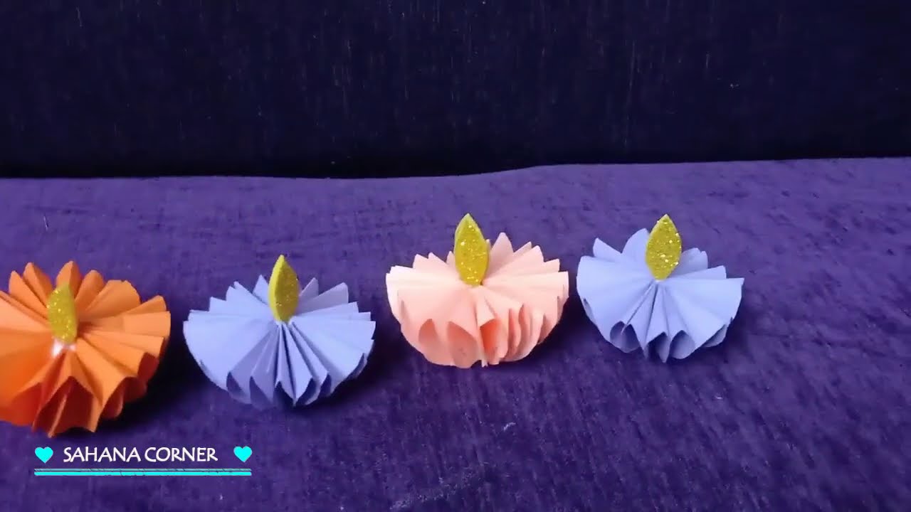 DIY paper diya || Diya | Deepa | light | decoration idea || paper craft ...
