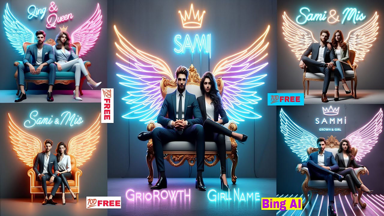 Create 3D Neon Wings Al Images with Couple👫 | Bing viral Al editing ...
