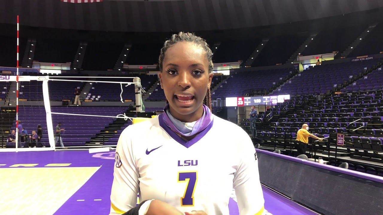 LSU Volleyball Taylor Bannister post match - YouTube