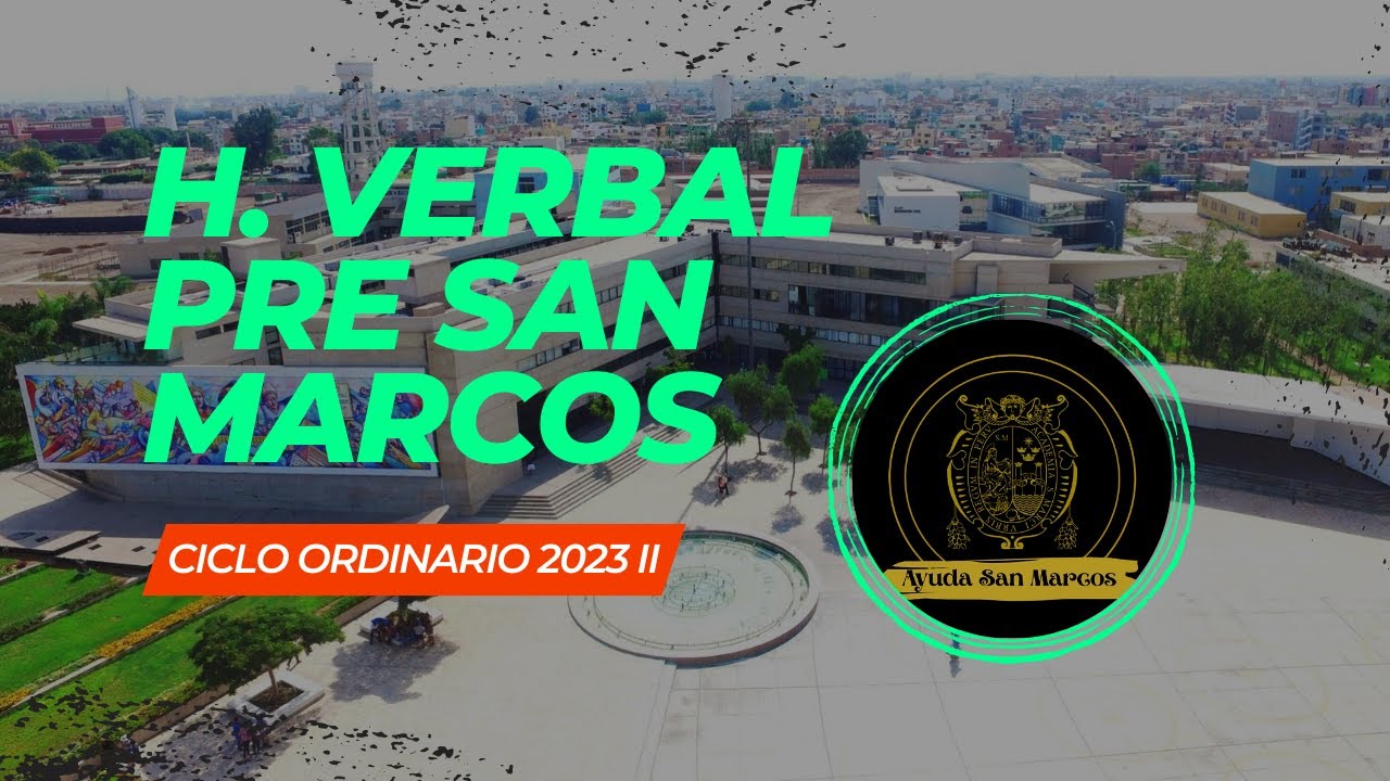 H. Verbal Semana 04 - Pre San Marcos 2023 II (Nuevo Ciclo)📚🖥️ - YouTube