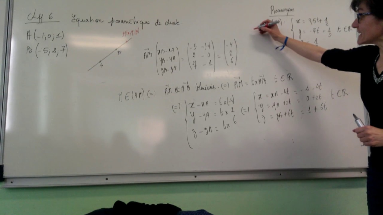 équation paramétrique de droite - YouTube