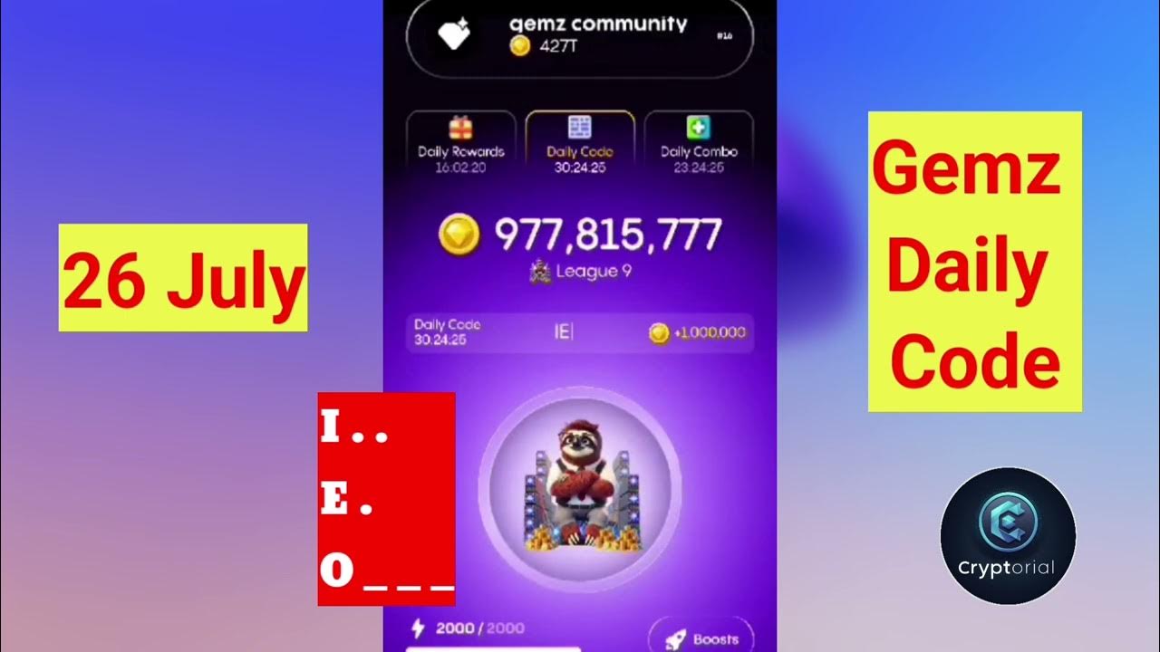 Gemz Daily Cipher Code Today 26 July l Gemz daily Cipher Code & Combo Card l Gemz Cipher Code ...