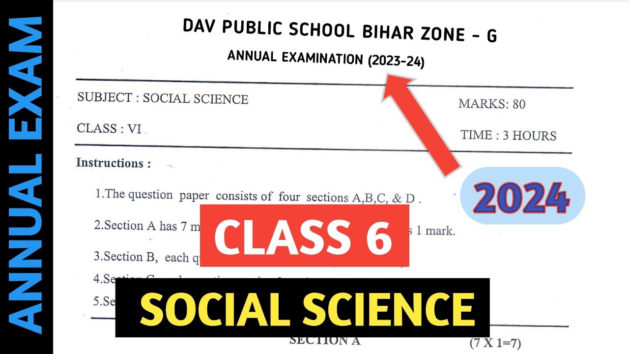 Dav class 6 social science question paper of annual examination | Dav ...
