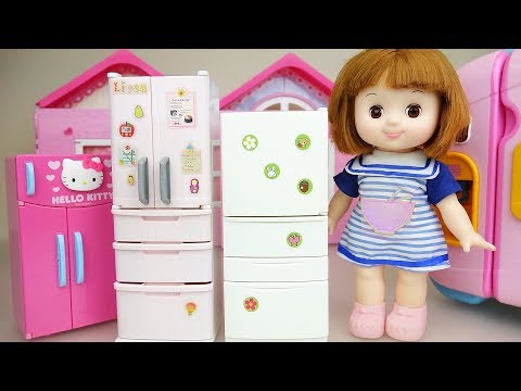 Baby doll refrigerator food play baby Doli house