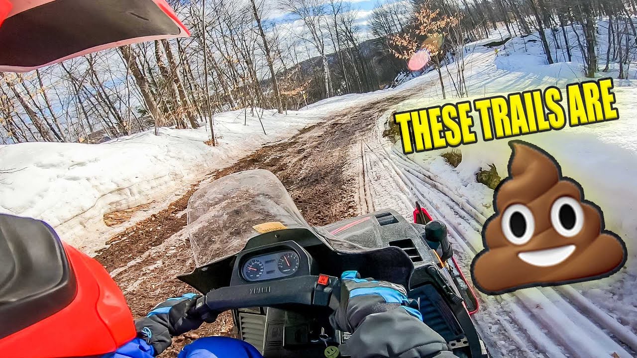 Munising Michigan Late Season Snowmobile Trail Riding - Yamaha Phazer ...