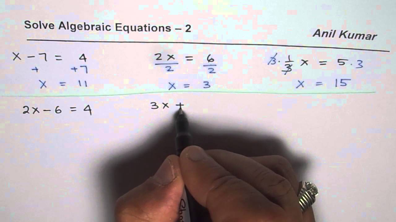 Solve Algebraic Equations in 2 Steps - EDEXCEL - GCSE - SAT - YouTube
