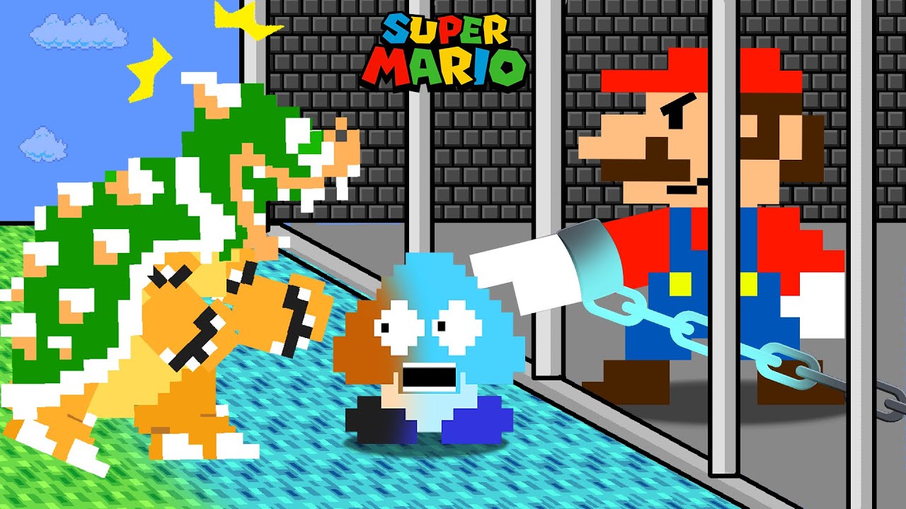 Super Mario Bros. but Mario turns PRISON into ICE | Game Animation ...