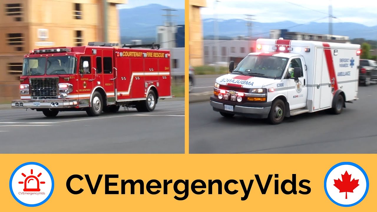Courtenay Fire Department and BC Ambulance Responding to an MVA - YouTube