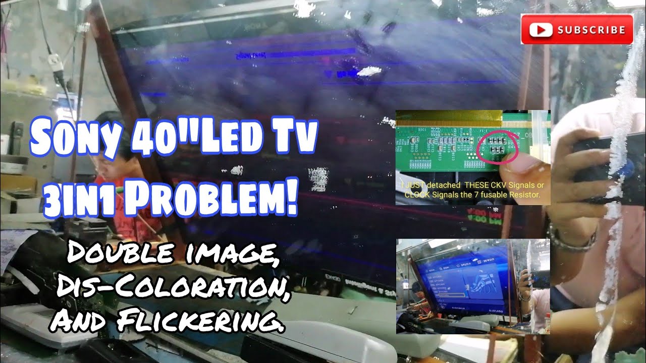 How to repair a Sony 40"Led Tv with a Dis-Coloration, Double Image and ...