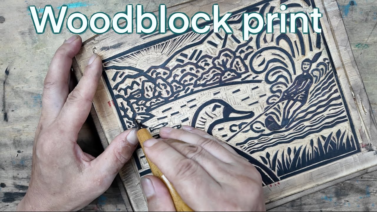 Let's make a woodblock print. 목판화 하기. Clipping, Dipping - YouTube