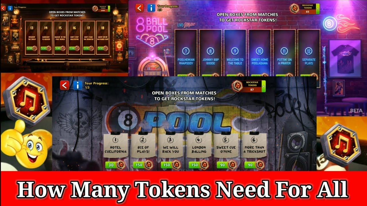 How Many Tokens Need For All Tour In 8 Ball Pool | 8 Ball Pool All Tour ...