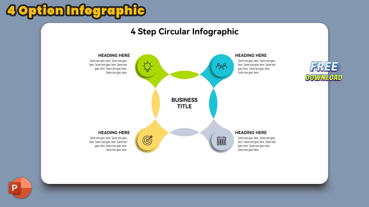 97.PowerPoint 4 Option Circular Infographic | Free download Office 365 ...