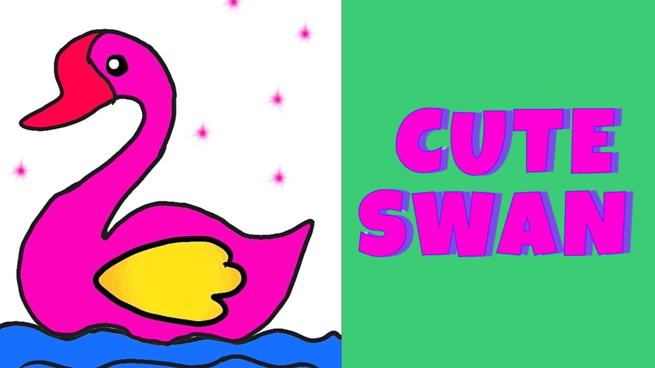 SWAN Cartoon Drawing, Toddler Learning Video Drawing | Art Drawing ...