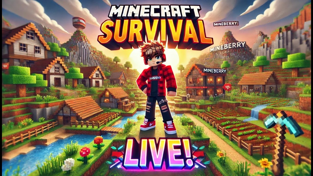Join the Ultimate Minecraft Survival Live Stream on Mineberry! - YouTube
