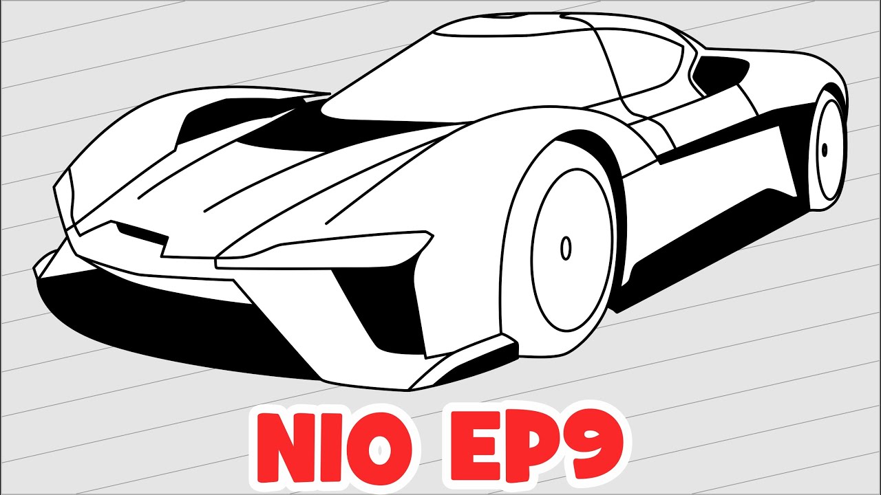 How to draw NIO EP9 - Como desenhar NIO EP9 - Как нарисовать ...