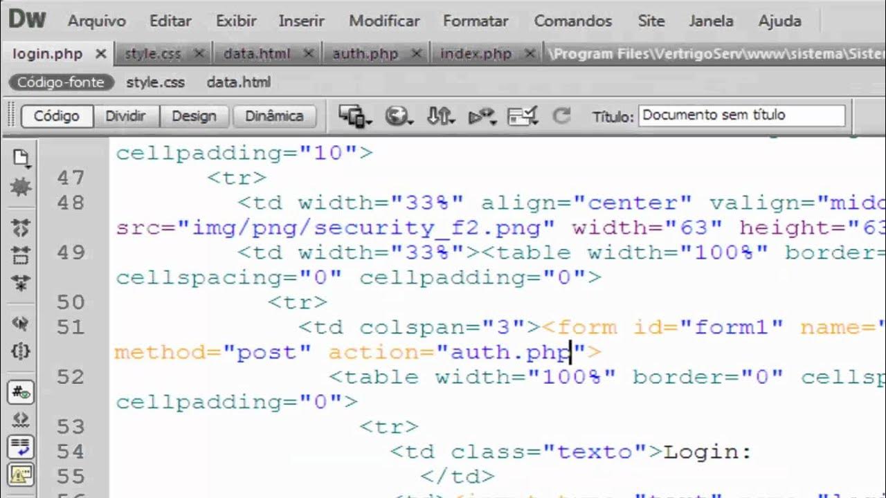 Curso De Dreamweaver Cs6 Intermediário Sistema De Login E Cadastro