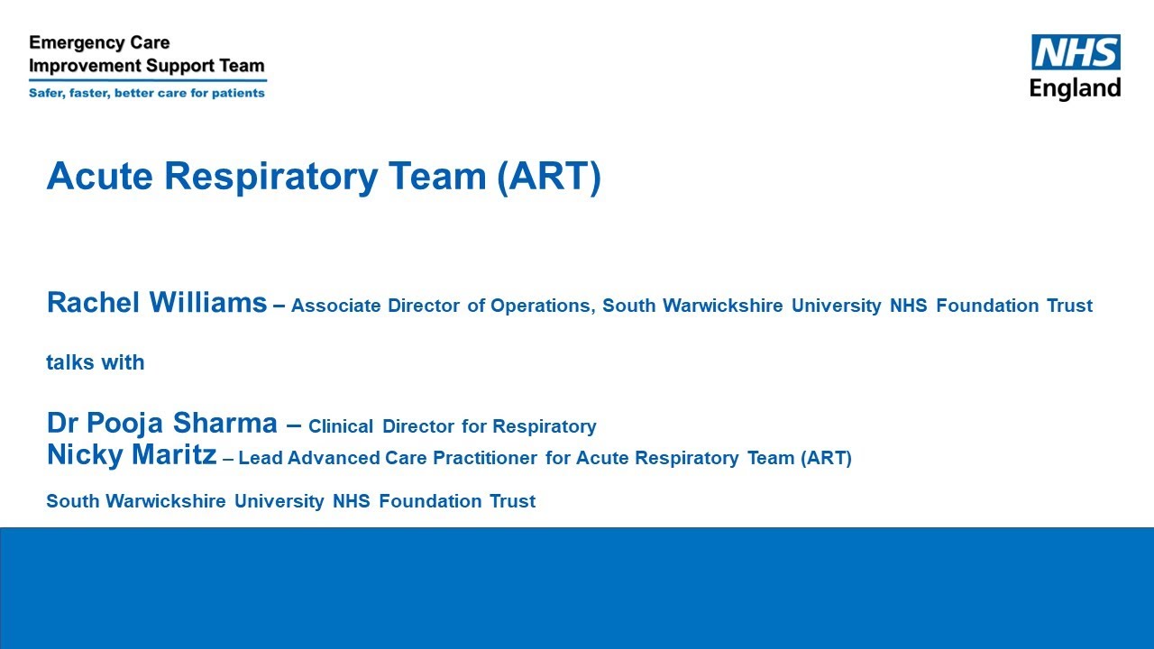 ECIST Bitesize Podcast Series - Acute Respiratory Team at South ...