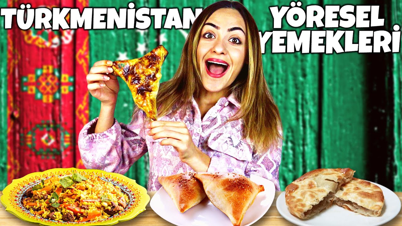 TÜRKMENİSTAN YEMEKLERİ YİYORUM-Holodets,Fitchi,Kapurga Samsa,Golupsy ...