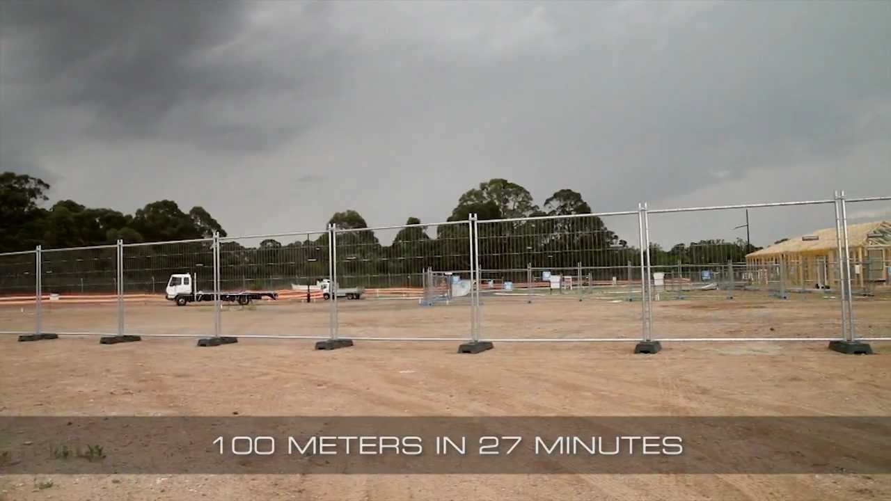 Temporary Fencing Installation (100m) - Fortress Fencing Temp - YouTube