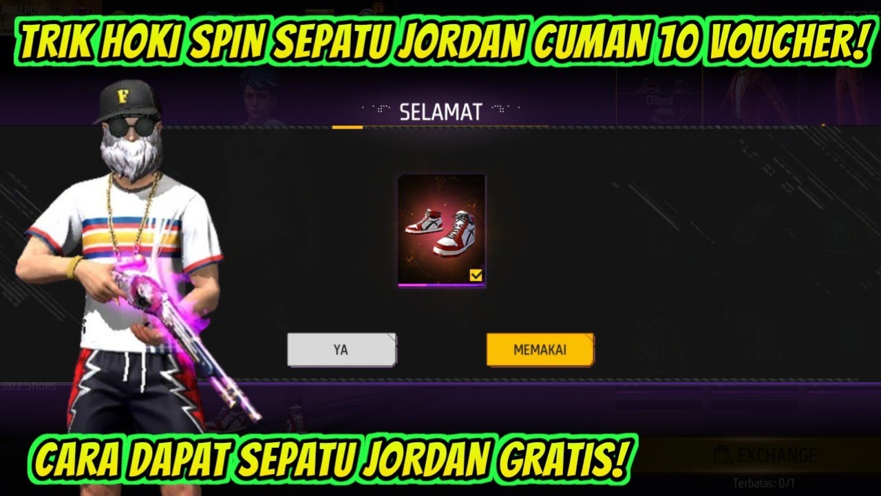 TRIK SPIN SEPATU JORDAN FREE FIRE | CARA MENDAPATKAN SEPATU JORDAN FF‼️ ...