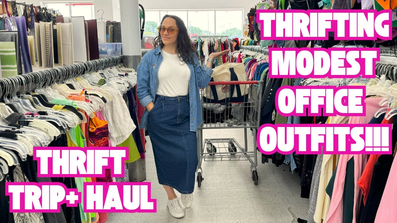 Thrifting MODEST OFFICE Outfits!!! - YouTube