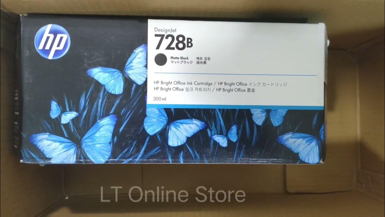 HP DesignJet 728 / 728B Matte Black Ink Cartridge, 300ml - YouTube